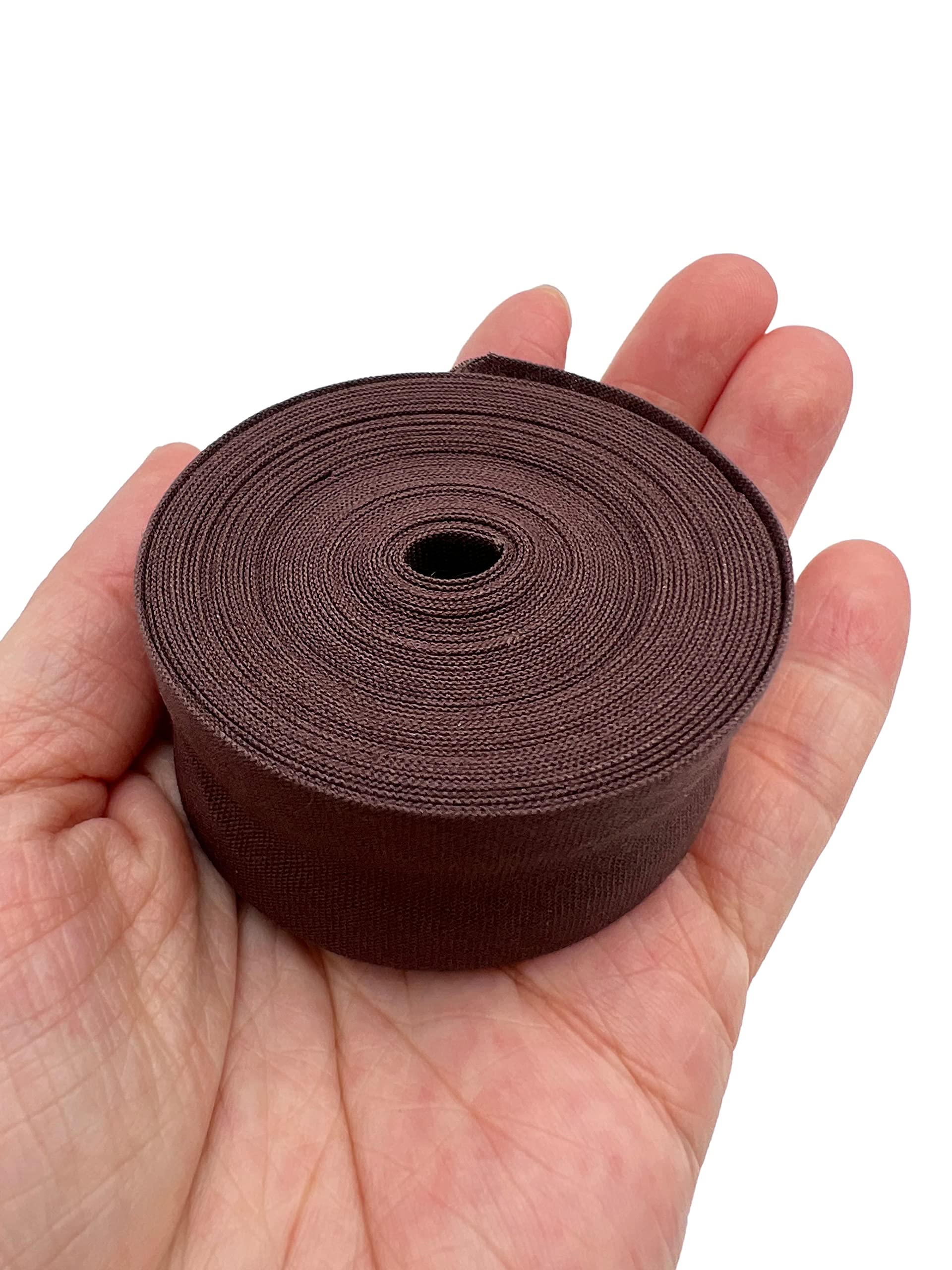 PEPPERLONELY 5 Yards 25mm (1 Inch) 100% Cotton Single Fold Bias Type Bias Binding for Sewing and Hemming Ribbon - Dark Brown