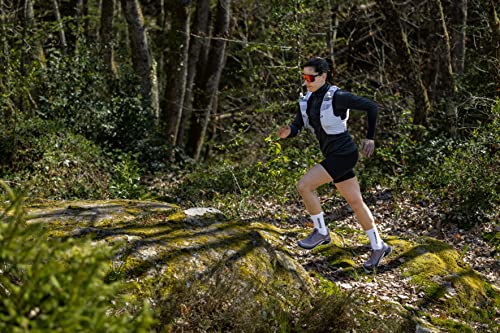 Salomon Women's ALPHACROSS 5 GORE-TEX Trail Running Shoes for Women, Moonscape / Black / White, 8