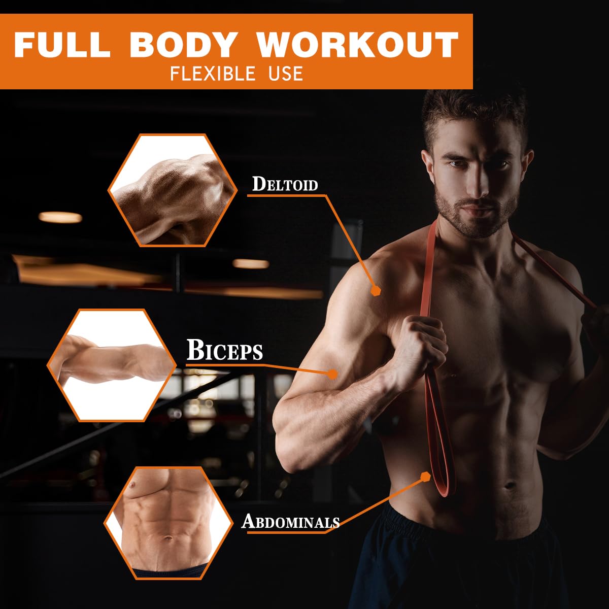 Pull Up Bands,Stretching Assist Band, Resistance Band, Portable Exercise, Muscle Training, Physical Therapy, Unisex Heavy Duty Resistance Stretching Ring Band for Weightlifting Exercises (15-125 LBS)