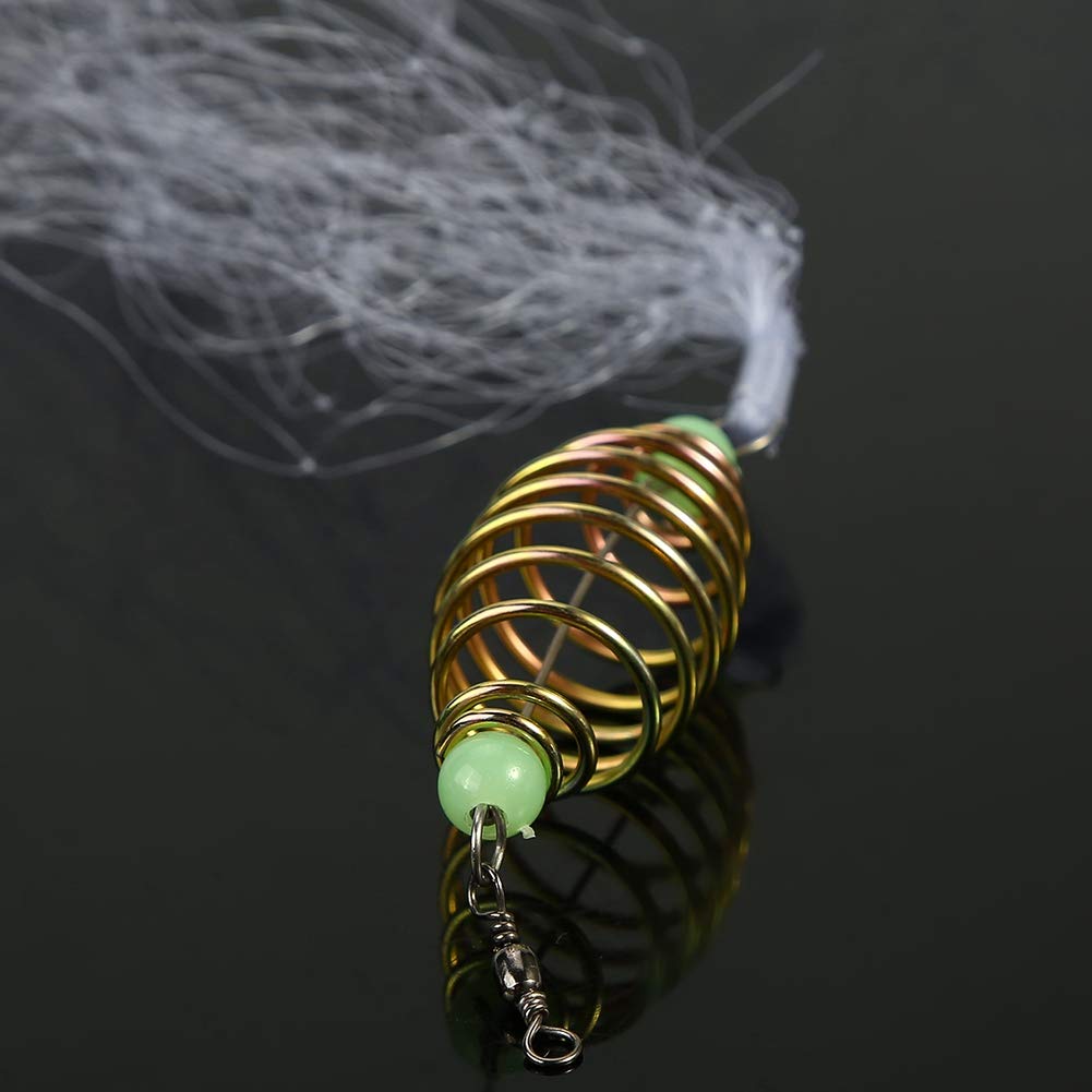 Yeuipea Fishing Net, Durable Plastic Fishing Net Spring Connector with Luminous Beads Fishing Tackle Accessory(10 mesh)