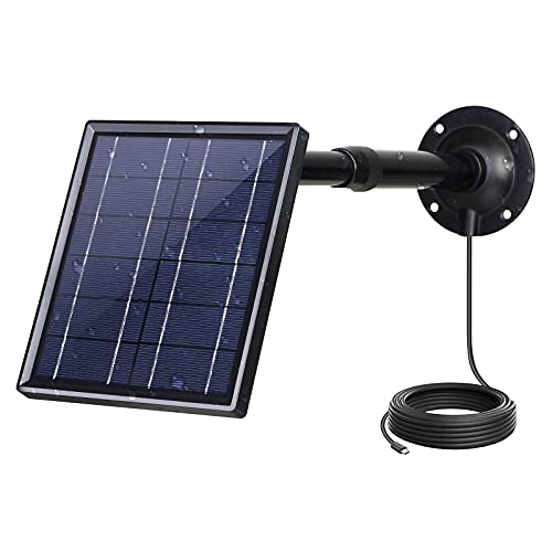 X-DRAGON Solar Panel for Security Camera Outdoor, IP67 Waterproof Solar Panel, 5V 3.5W Micro USB Solar Panel, 360° Adjustable Wall Mounting Bracket