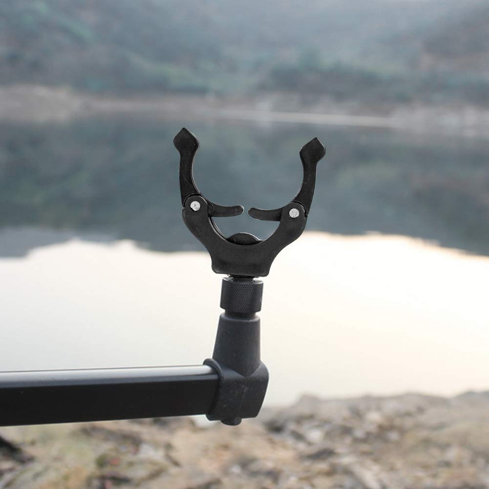 Yeuipea Fishing Rod Tail Rest Holder, 4PCS Magnetic Bracket Head Automatic Adjustment Fishing Rod Tail Rest Holder Tool Accessories(Black)