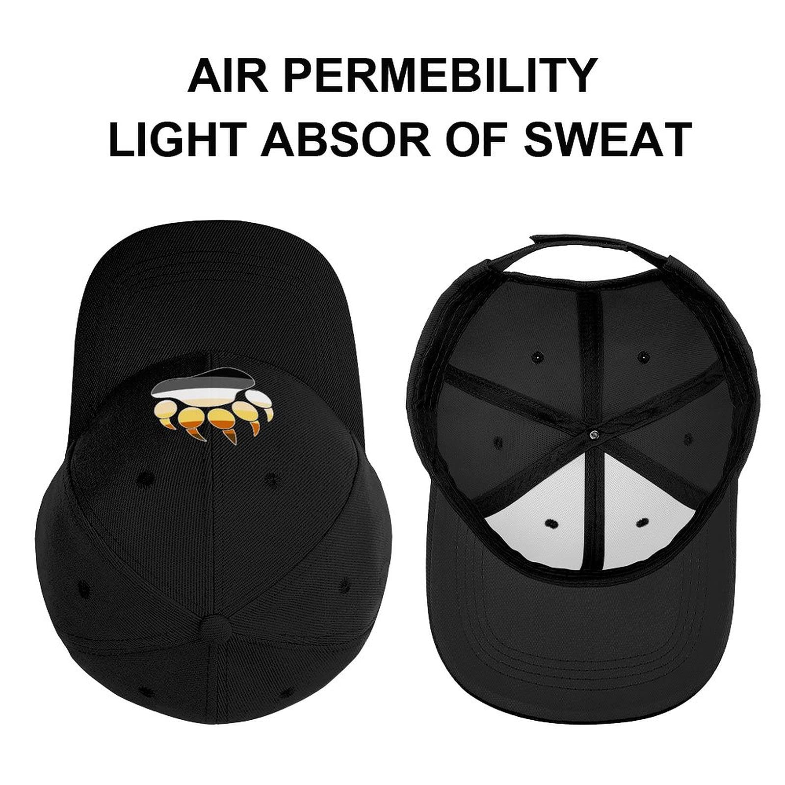 WEEDKEYCAT Gay Bear Pride Paw Unisex Classic Baseball Cap Adjustable Nylon Bonding Closure Dad Hat Outdoor Sports Hats Black-style1, One Size