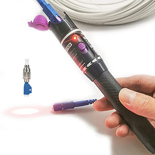YICIZOL 30km Visual Fault Locator,Optic Fiber Power Meter with FC,SC Connector, Optic Fiber Cleaver and FC/UPC(Male) to LC/UPC(Female) Adapter FTTH Tool Kits for CATV Engineering (YC-6S)