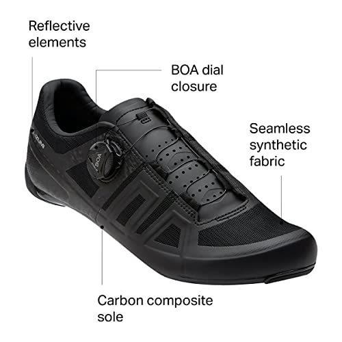 PEARL IZUMI Attack Road Cycling Shoe - Men's Black/Black, 40.5