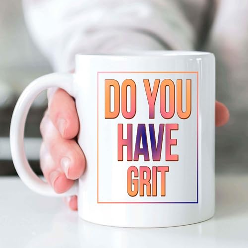 Novelty Gift Gift for Relentless Cornhole Fans - Do You Have Grit - 64 Team Building Game for Adults & Kids - 11 Oz White Ceramic Coffee Mug