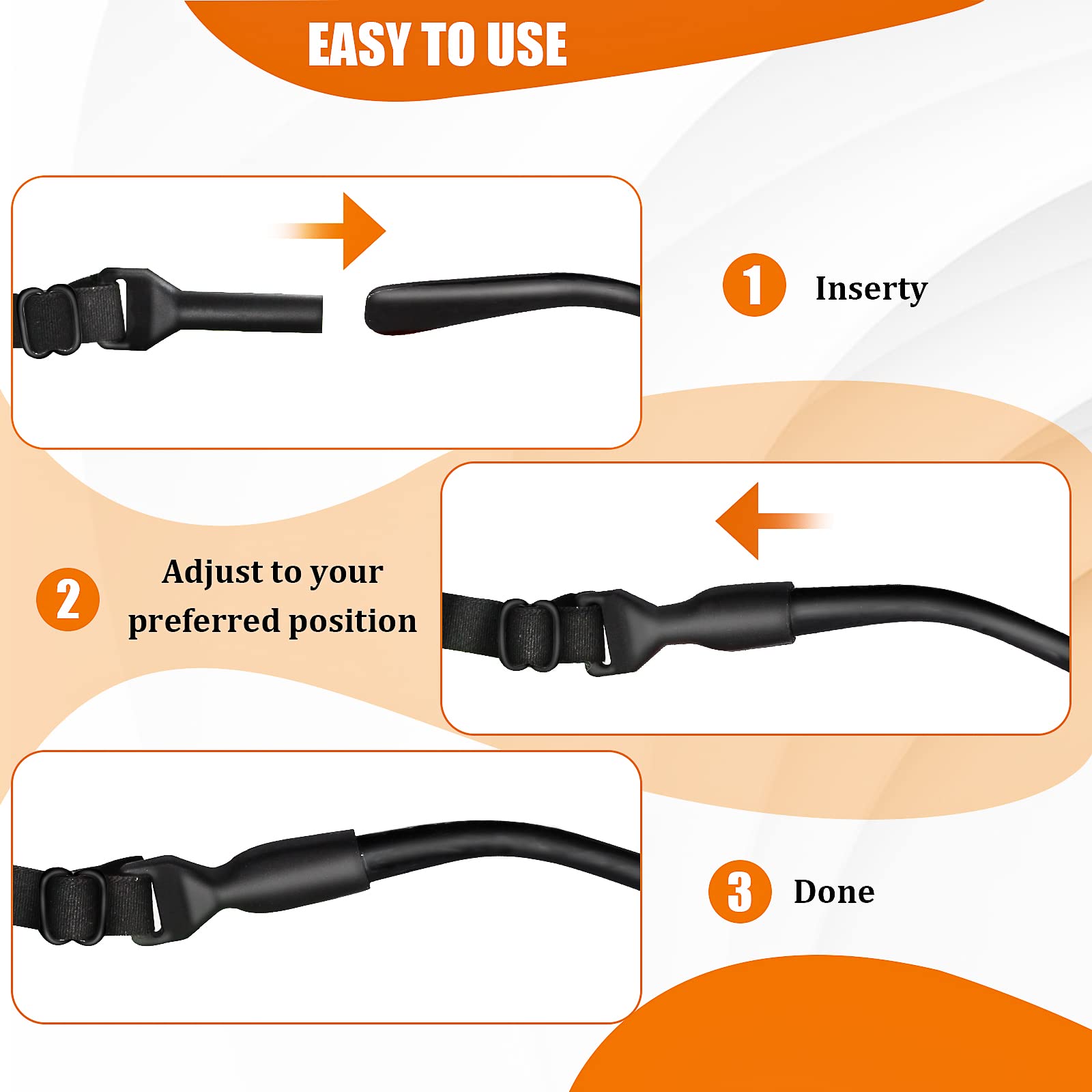 SMARTTOP Adjustable Glasses Strap-6 Pack No Tail Eyeglass Straps Eyewear Retainer Sport Unisex Sunglass Straps Holder