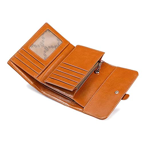 ZCGDP Leather Retro Section Bifold Multi Card Case Wallet with Zipper Pocket Shopping Vacation Credit Card Holder Organizer (Color : White-Patch Five-Pointed star4)
