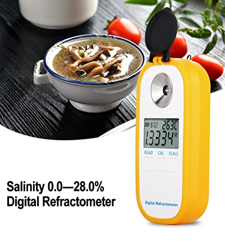 yise-O0616 New For Digital Salt Refractometer Salinity Specific Gravity Meter 0~28% Refractometer Food Salt Content Tester Sodium Chloride NaCl
