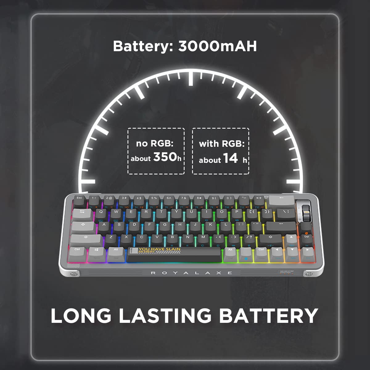 YUNZII Y68 65% Hot Swappable Wireless Mechanical Keyboard with RGB Backlight, Double Shot PBT Keycaps for Gamers/Mac/Win (Gateron Pro Brown,Y68 Black)