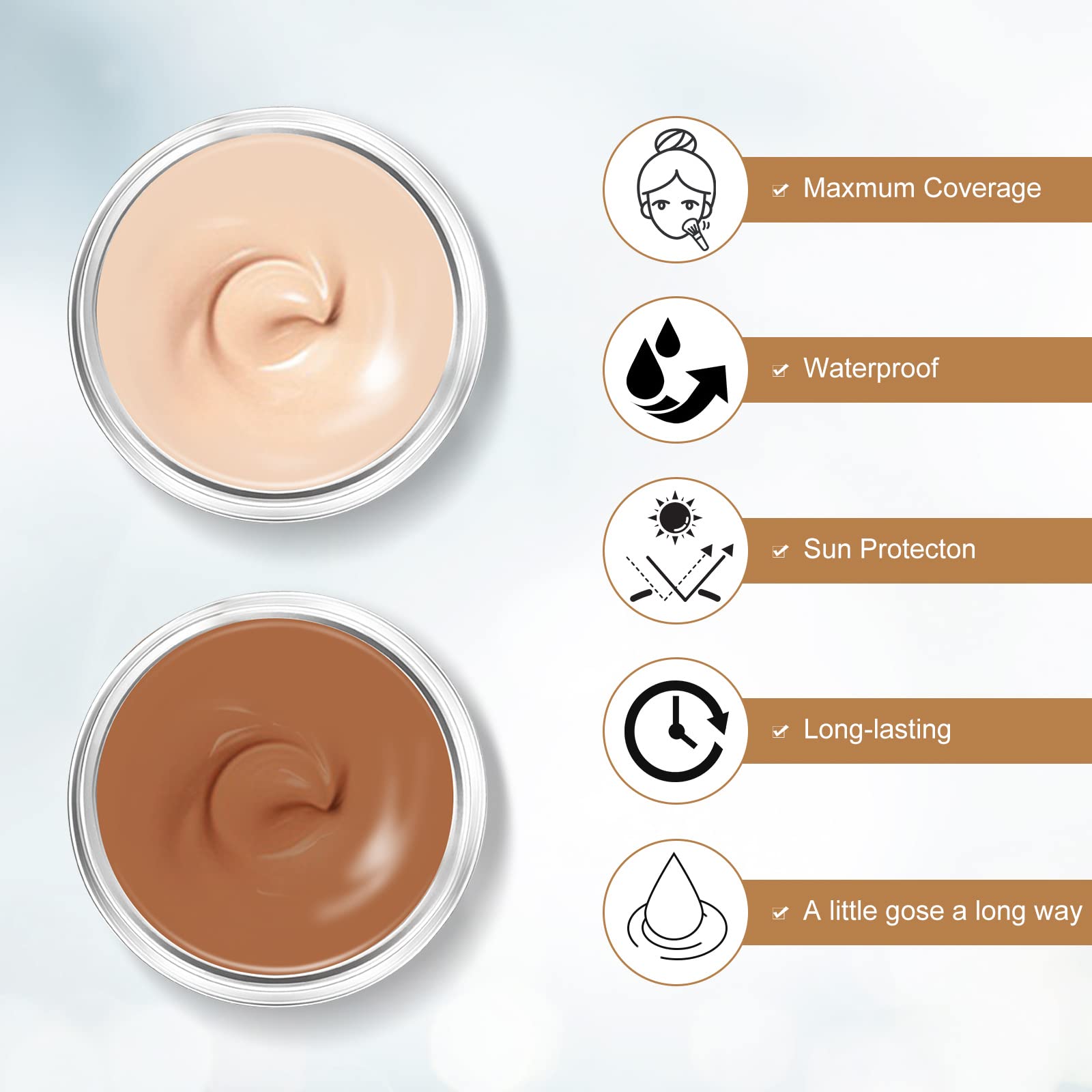 Tattoo Cover Up, Tattoo Concealer for Dark Spots, Scars, Vitiligo, and More, a Set of 2 Colors, Long Lasting & Waterproof