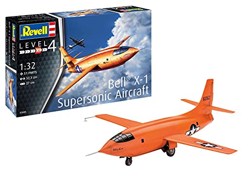 Revell RV03888 1:32 - Bell X-1 (First Supersonic) Plastic Model kit, Orange, 1/32