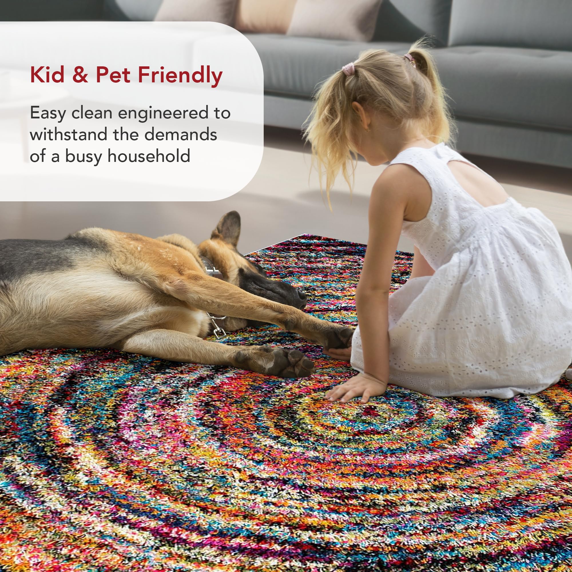 nuLOOM Ardelle Swirl Shaggy Area Rug, 8x10, Multi
