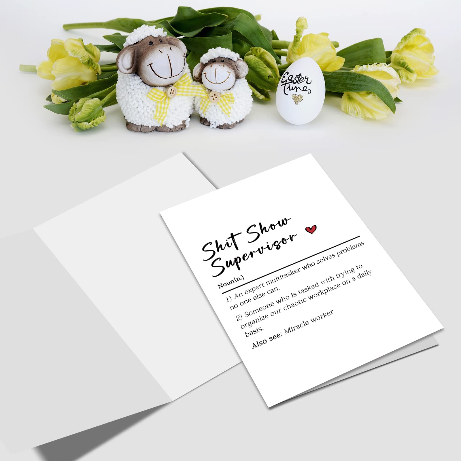 Nchigedy Funny Thank You Card for Supervisor, Hilarious Supervisor Leaving Card, Rude Birthday Card for Superior Boss