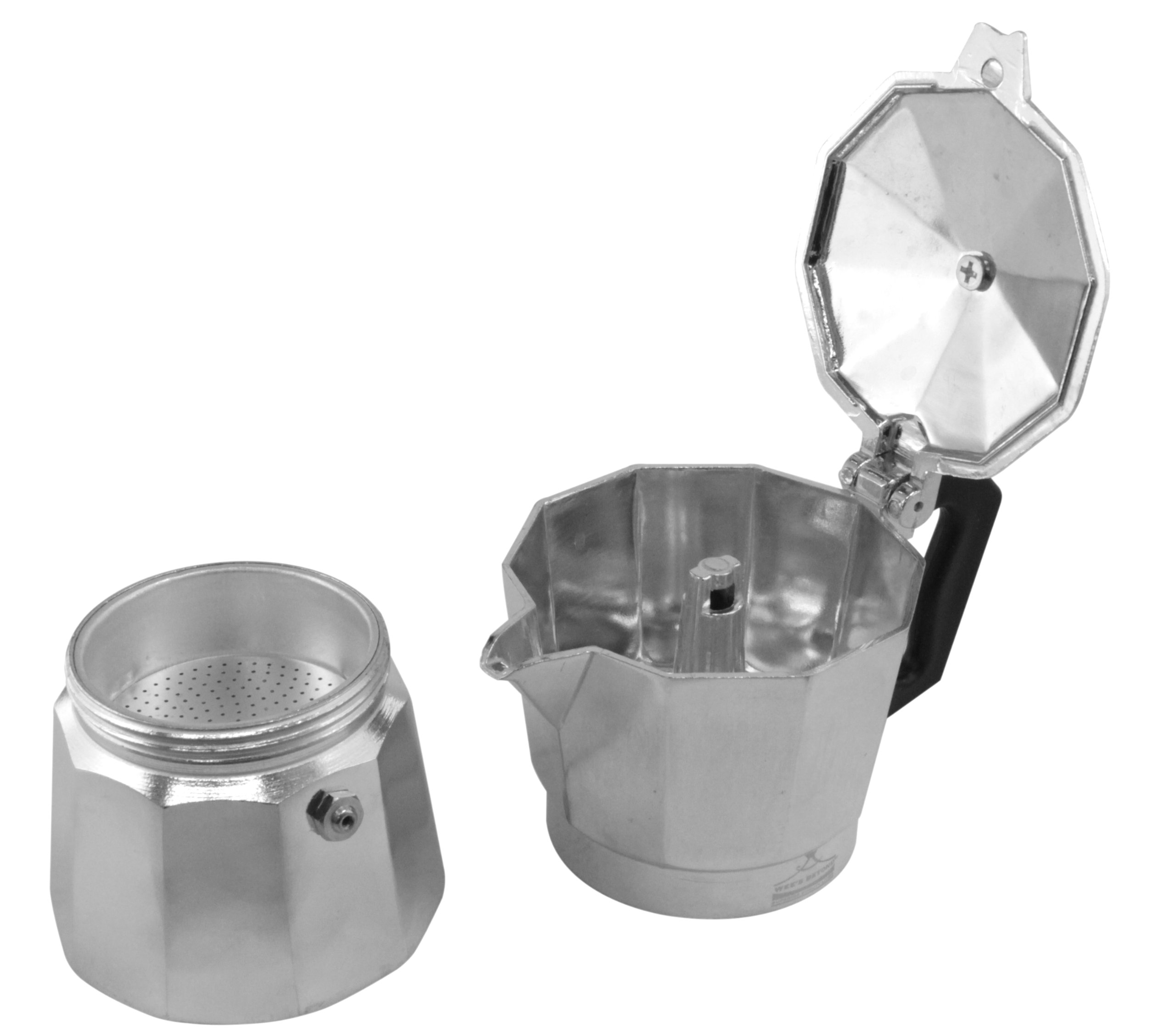 Wee's Beyond 7526-06 Brew-Fresh Aluminum Espresso Maker, 6 Cup, Silver