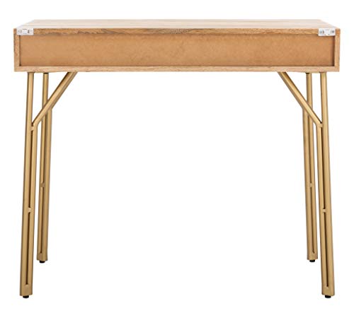 Safavieh Home Office Lily Modern Natural and Brass 2-drawer Desk