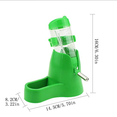 NSQFKALL 3 in 1 Little Pet Automatic Drinking Water Bottle with Food Container Base Hut Hanging Auto Feeding Dispenser for Hamster Small Animals (Blue)