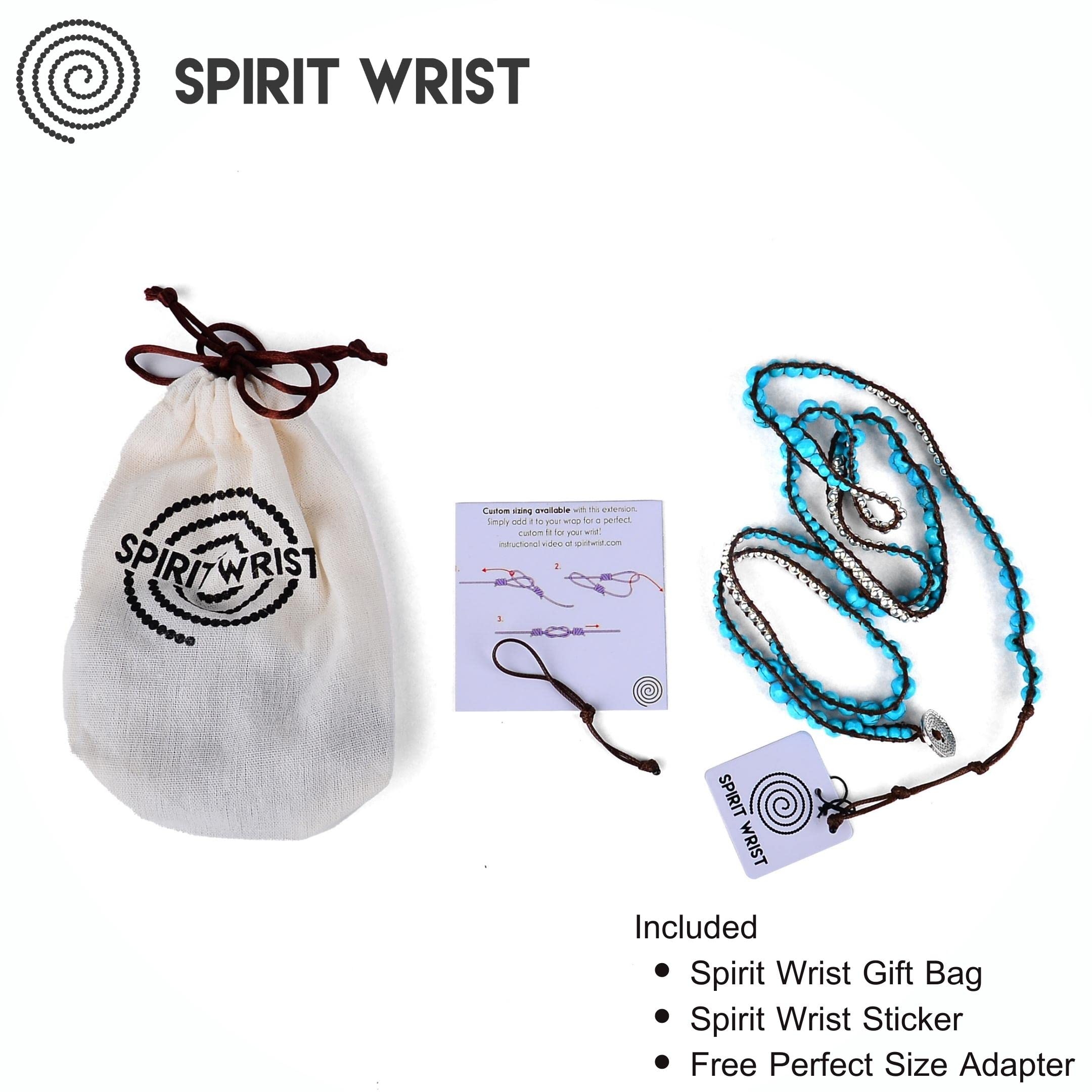 spirit wrist Turquoise Bead + Silver Zinc River Boho Wrap Bracelet