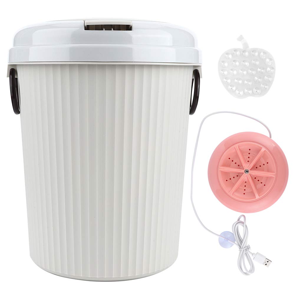 NDNCZDHC Mini Washing Machine, 8L USB Powered Desktop Laundry Washer, Ultrasonic Clothes Washing Machine for Home Apartment RV Outdoor Travel (Pink)