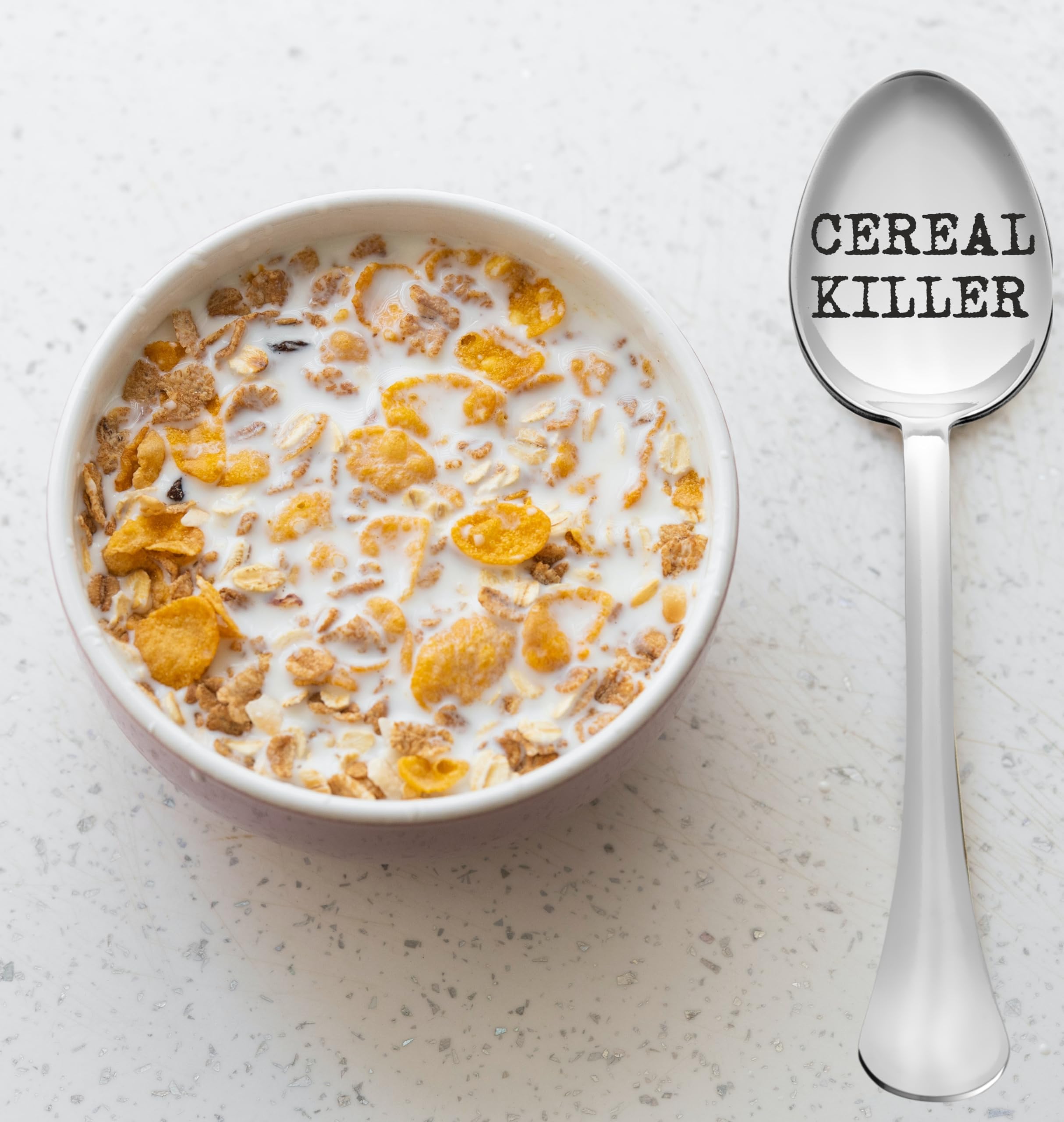 Weenca Practical Gifts for Dad, Laser Engraved Spoon Cereal Killer, Emotional Dad Gifts, Fun Cereal Spoon Dad Gifts Who Has Everything