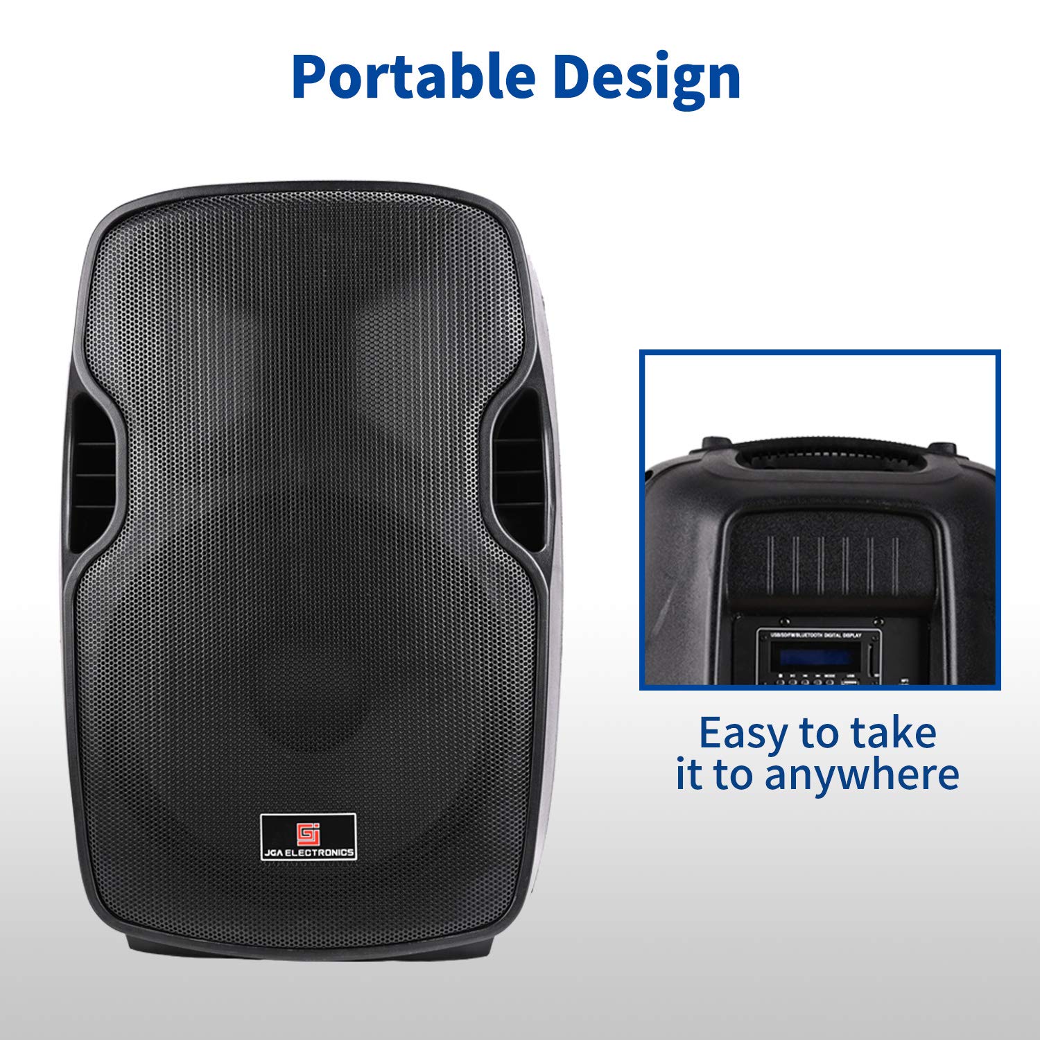 PA Speaker Combo Portable DJ Speakers, Powered PA System Built-in Bluetooth USB SD Card and PA Speakers System with Line-in Microphone Connections PA Speaker Sets with Dust Bag (Dual 15 Inch)
