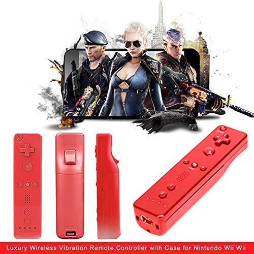 Remote Controller for Wii Nintendo, Vinklan Wii Remote and Nunchuck Controllers with Silicon Case for Wii and Wii U (Red Blue)