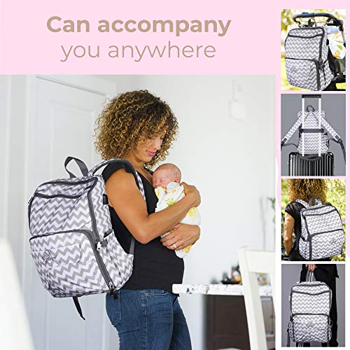 Rojohri Large Waterproof Diaper Bag,Unisex Baby Bag with Compartment Organizers,Insulated Pockets and USB port