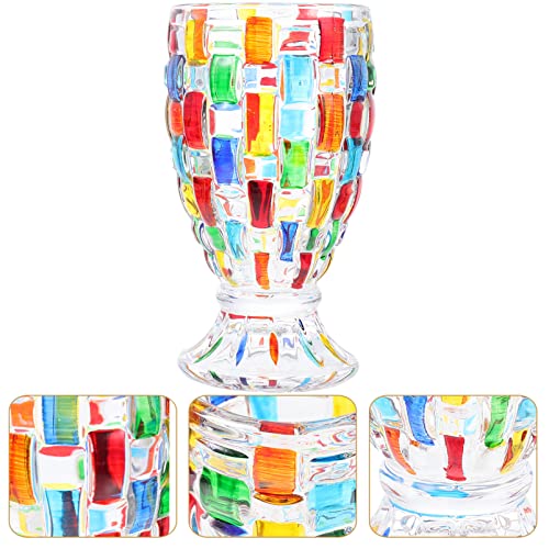 UPKOCH 2pcs Decorative Martini Holiday Rocks Drinks For Mug Multi-use Iced Painted Dinner Party Shower Breakfast Margarita Glasses Birthday Juice Goblets Container Painting Transparent