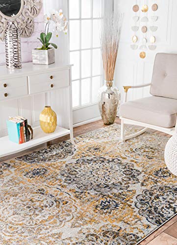nuLOOM Lita Faded Damask Area Rug, 8x10, Gold