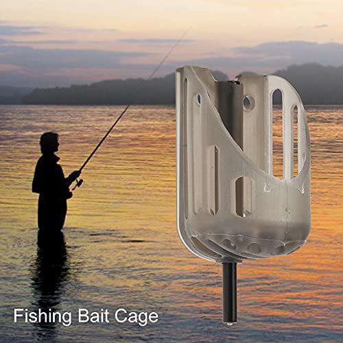 Yeuipea Fishing Feeder Cage, 8Pcs PE Plastic Portable Spring Fishing Feeder Lure Bait Cage Tackle Accessories with Weight(S)