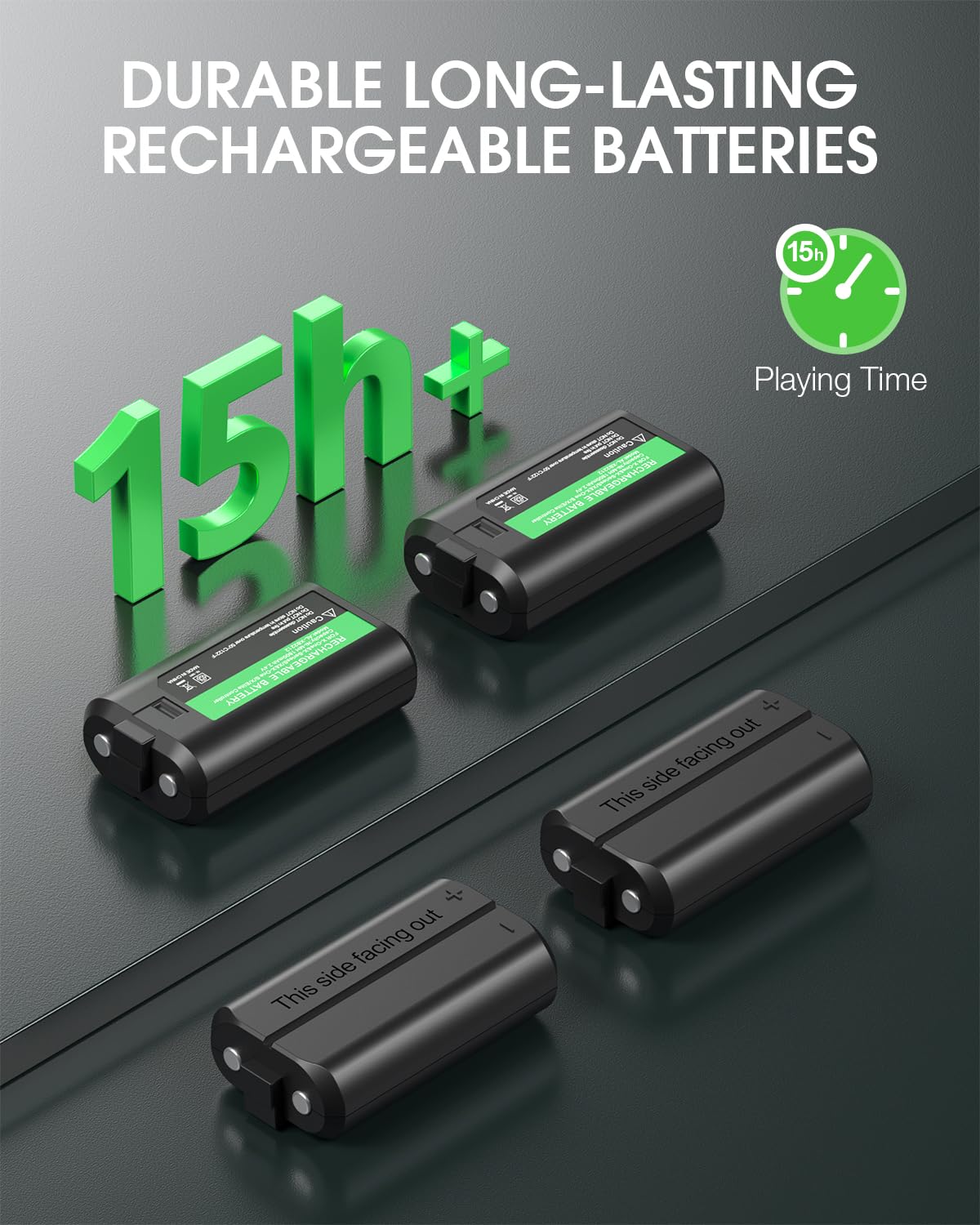 Rechargeable Controller Battery Packs Compatible for Xbox One/Xbox Series X|S Xbox One S/Xbox One X/Xbox One Elite Controller, 4×1800mAh Xbox Rechargeable Battery Pack with Charger for Xbox Controller