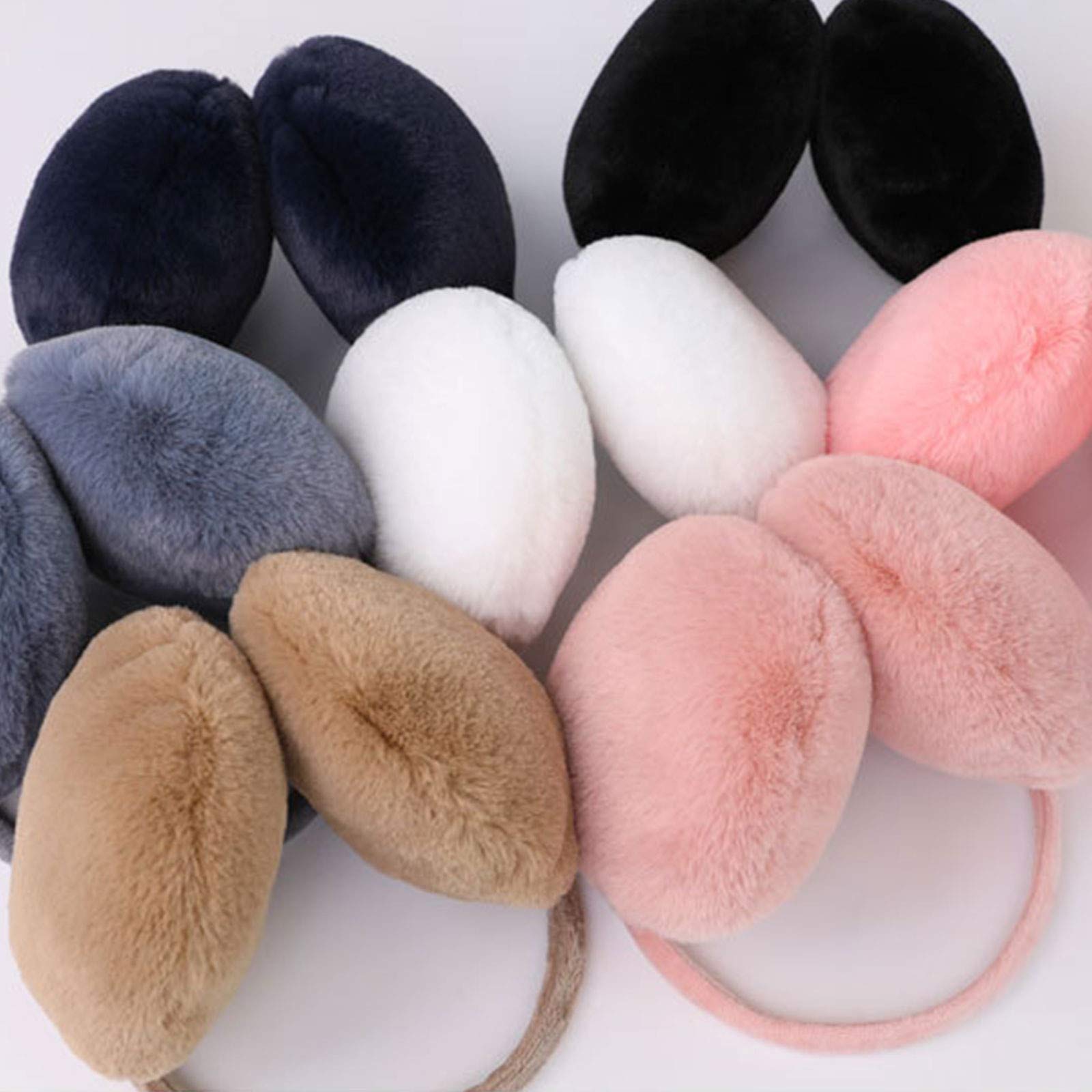 Women Winter Cute Earmuffs Ladies Earmuffs Plush Warm Earmuffs Ear Warmers Boys (Light Pink, One Size)