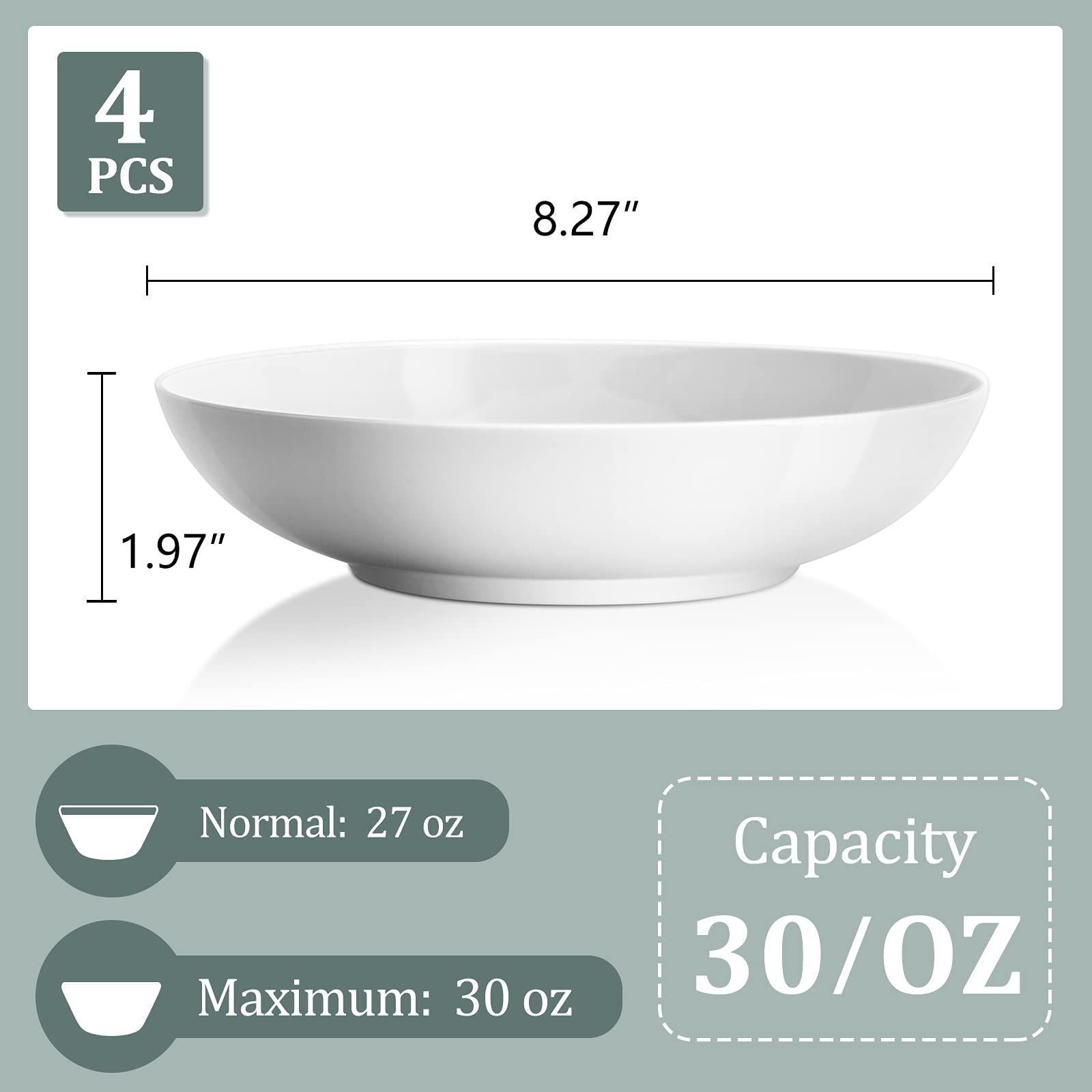 Yedio Pasta Bowls and Porcelain Bowls Set Bundle