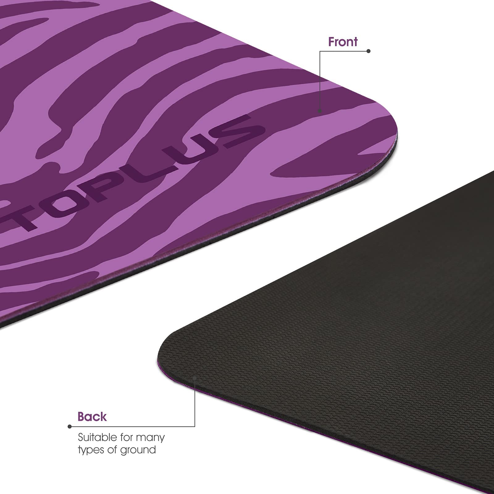 Yoga Mat, TPE Yoga Mat Fitness Exercise Mat with Strap