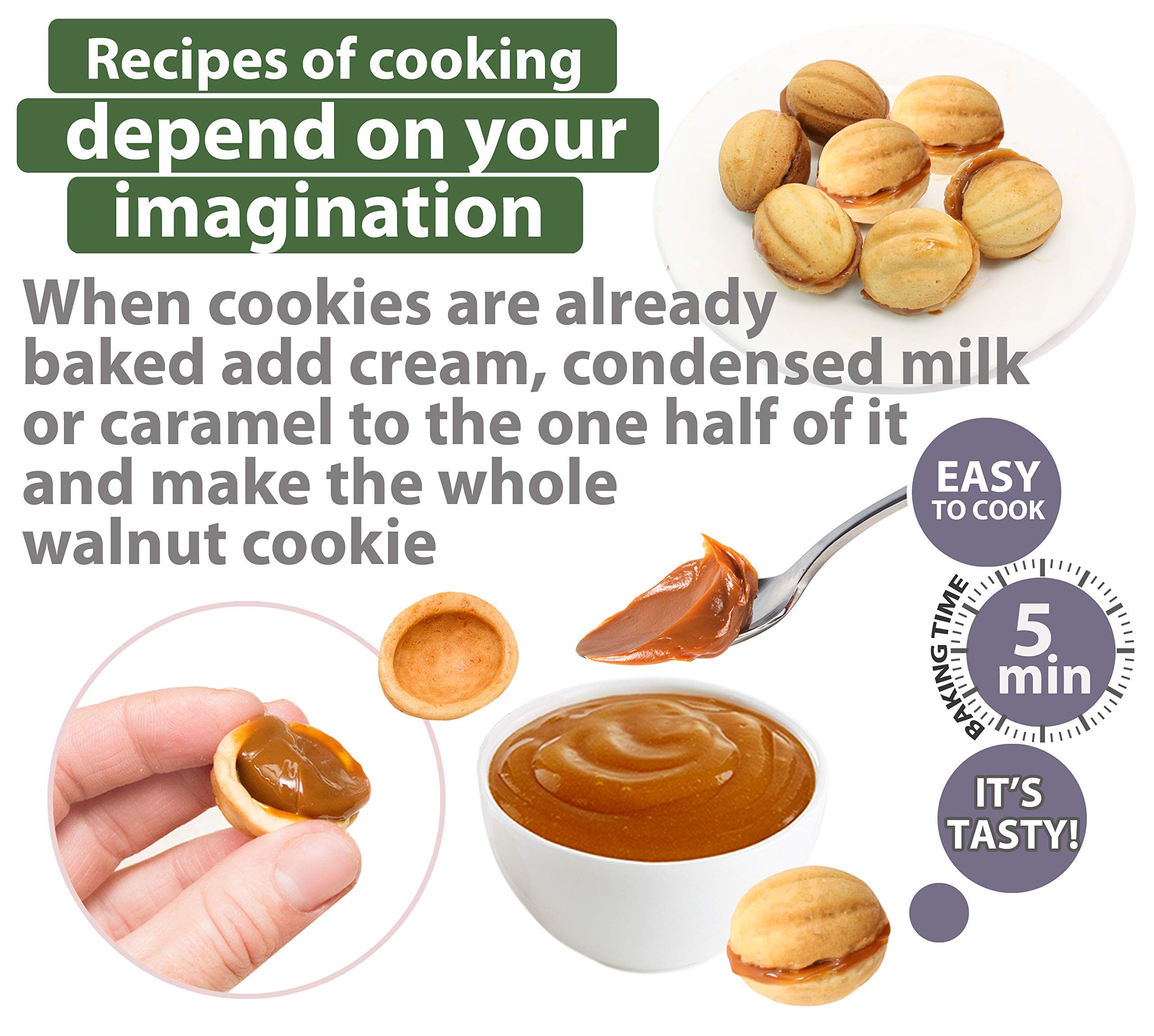 Walnut Cookie Mold Maker 12 non-stick - Oreshki Mold Maker - Walnut Cookie Molds - Орешница Russian - Oreshki Maker - Walnut Cookie Maker Oreshek - Nutty Maker - Oreshnitsa Nut Cookies Maker