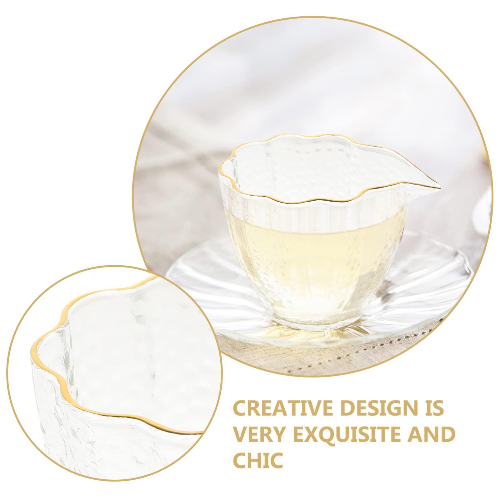 UPKOCH Glass Tea Pitcher Small Milk Tea Serving Mug Gong- - Tea Fairness Cup Clear Chinese Kungfu Teaset Cup China Gongfu Sharing Pitcher for Party