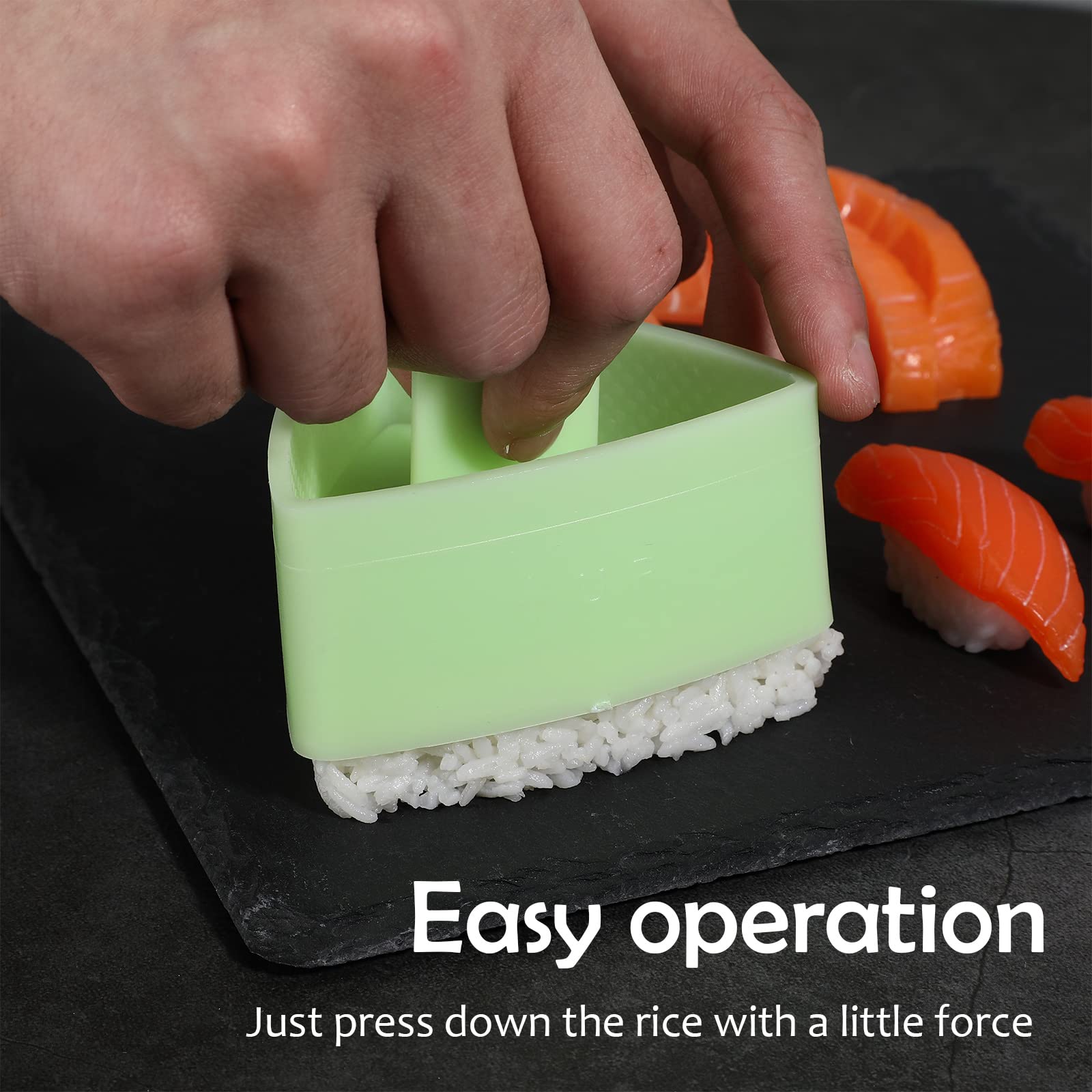 UPKOCH Triangle Sushi Mold, Rice Ball Maker, Non-stick Onigiri Press, Sushi Mold Maker, Light Green