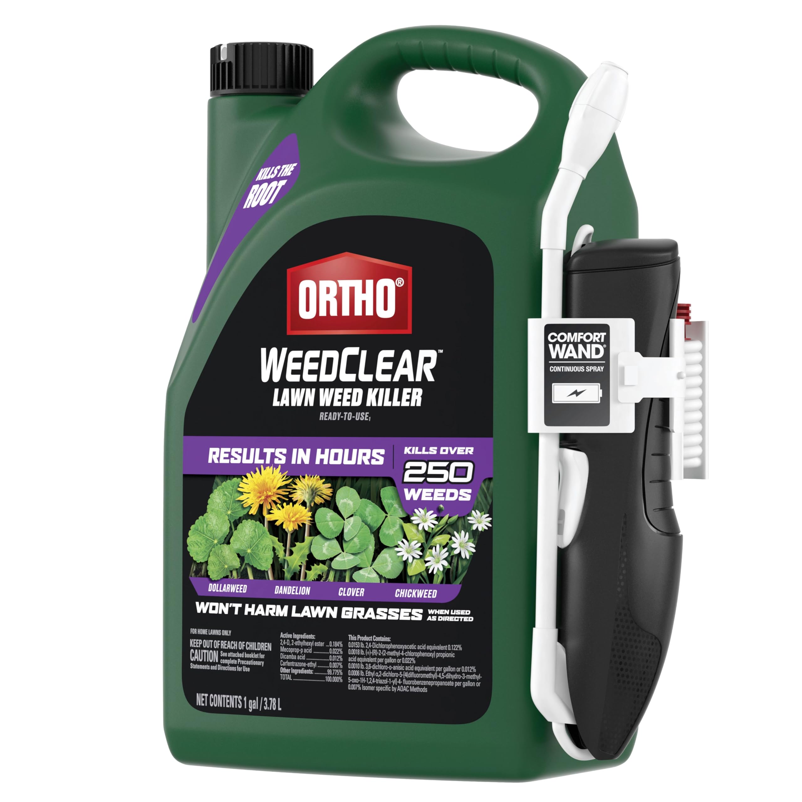 Ortho WeedClear Lawn Weed Killer Ready-to-Use1 with Comfort Wand (South), Kills Dandelion and Clover, 1 gal.