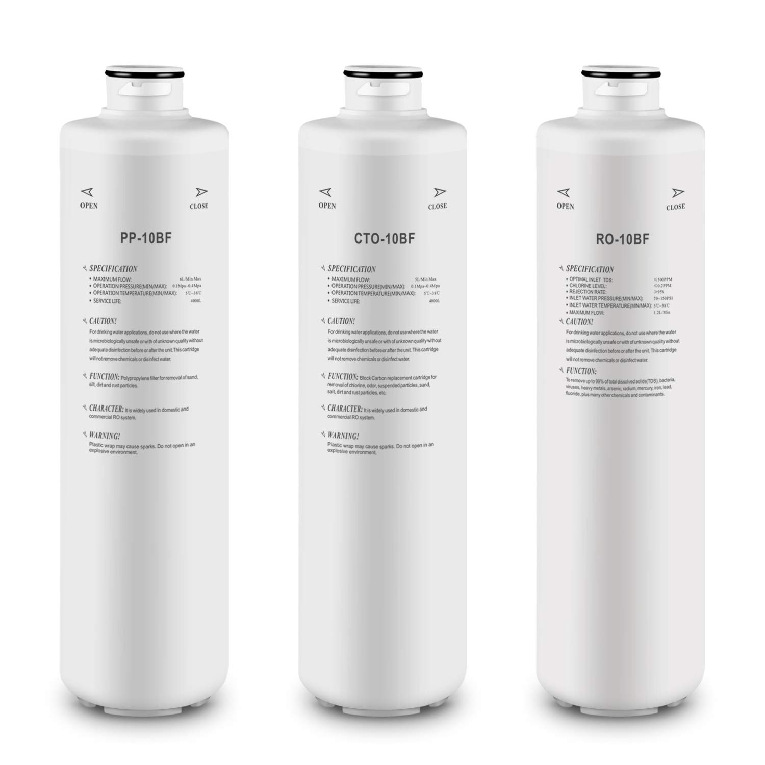 Replacement Filters Set for Geekpure 3-Stage Countertop RO Water Filter System T03