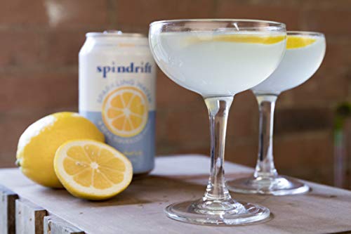 Spindrift Sparkling Water, Lemon Flavored, Made with Real Squeezed Fruit, 12 Fl Oz Cans, Pack of 24 (Only 3 Calories per Can)