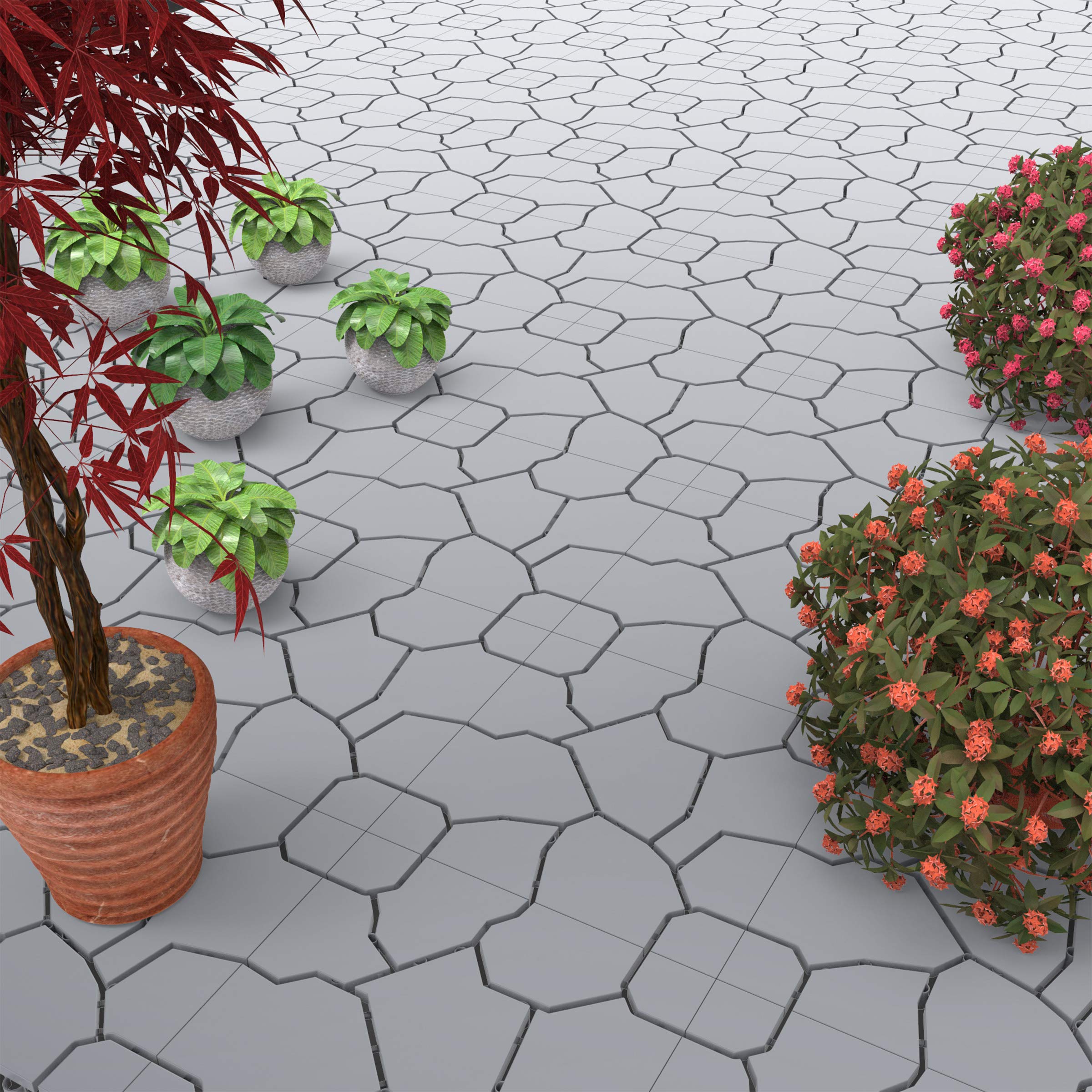 Pure Garden Deck Tiles β Set of 6 Polypropylene Interlocking Patio Tiles β Weather-Resistant Outdoor Flooring for Balcony, Porch, and Garage (Gray)