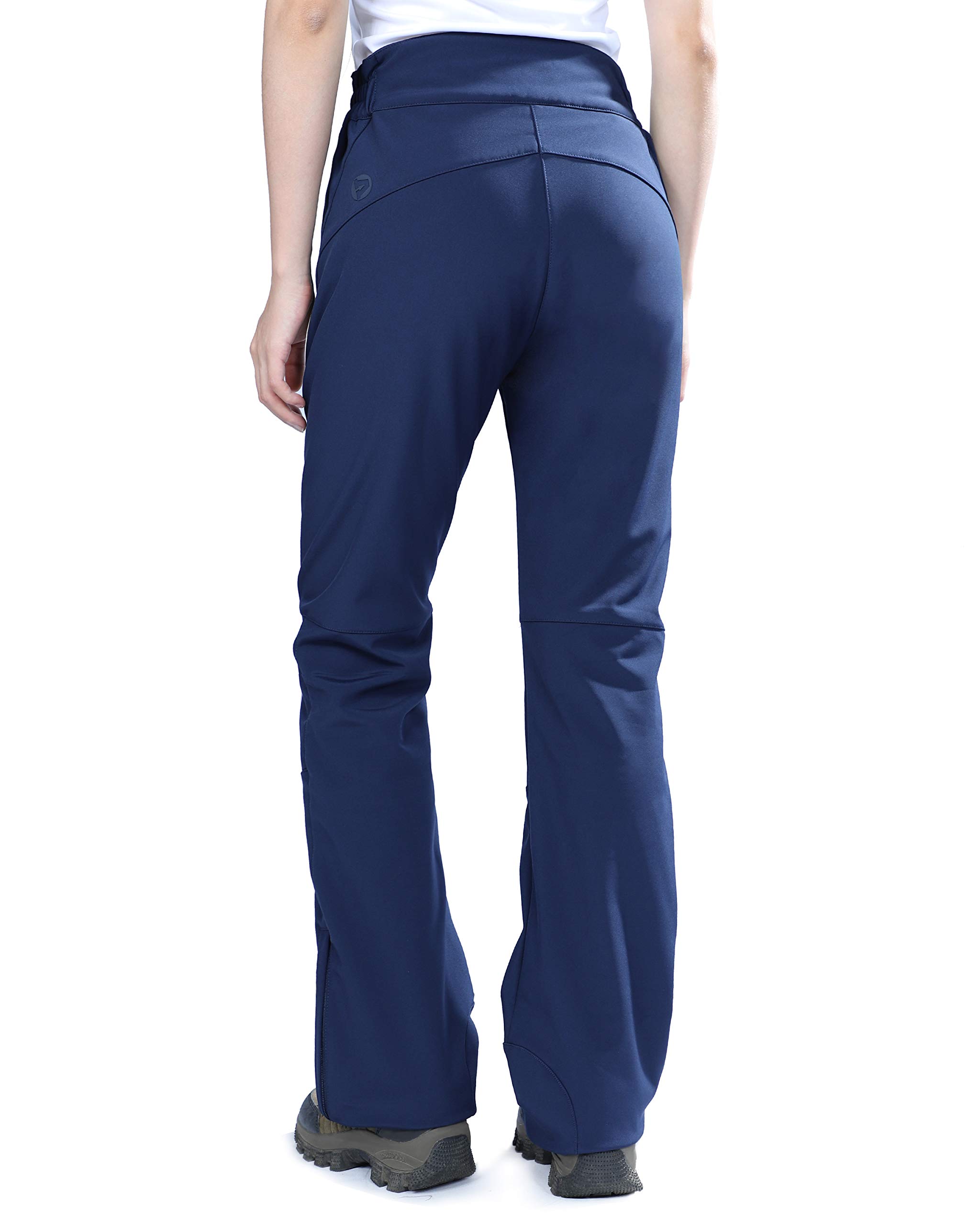 Outdoor Ventures Women's Sleek Waterproof Softshell Fleece Lined Ski Snow Insulated High Rise Hiking Pants with Bottom Zipper