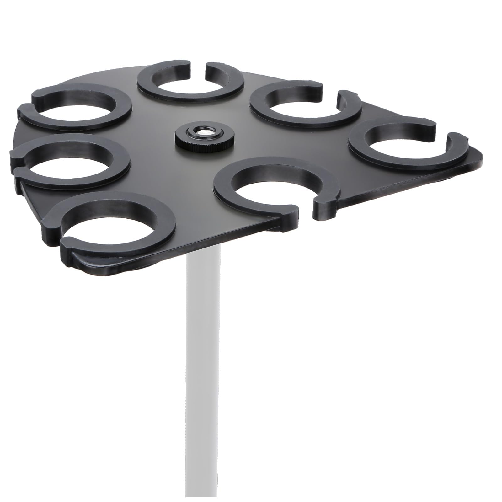 Numhag Microphone Holder, Multi Mic Holder for Wired and Wireless Mics, Multiple Microphone Organizer and Display for Mic Stand, Hold Up to 7 Microphones, Aluminum, Black
