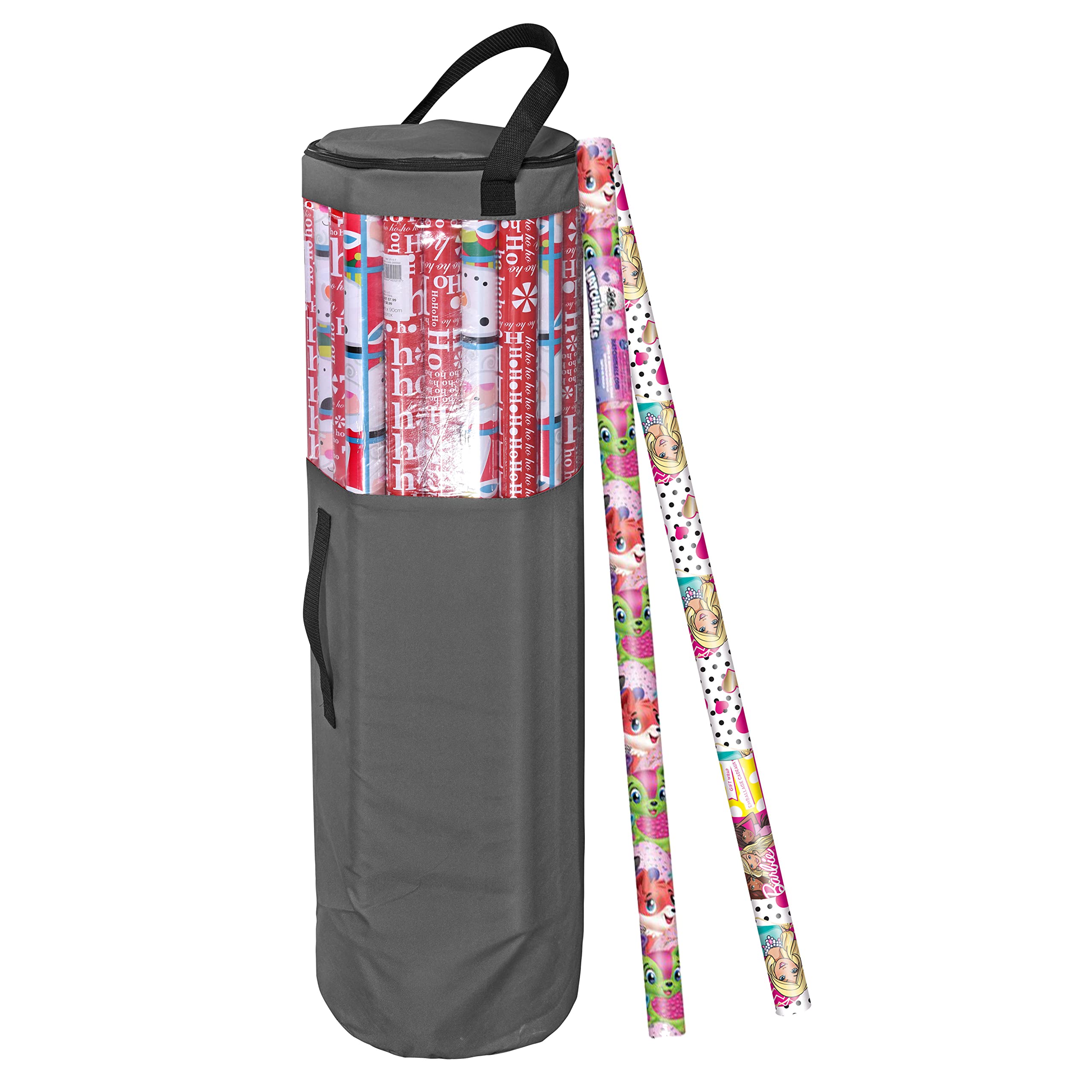 Primode Wrapping Paper Storage Bag | Wrapping Paper Organizer Under Bed for Storing Multiple Rolls of Gift Wrap, 42” Length Container Constructed of Durable 600D Oxford Material (Red)