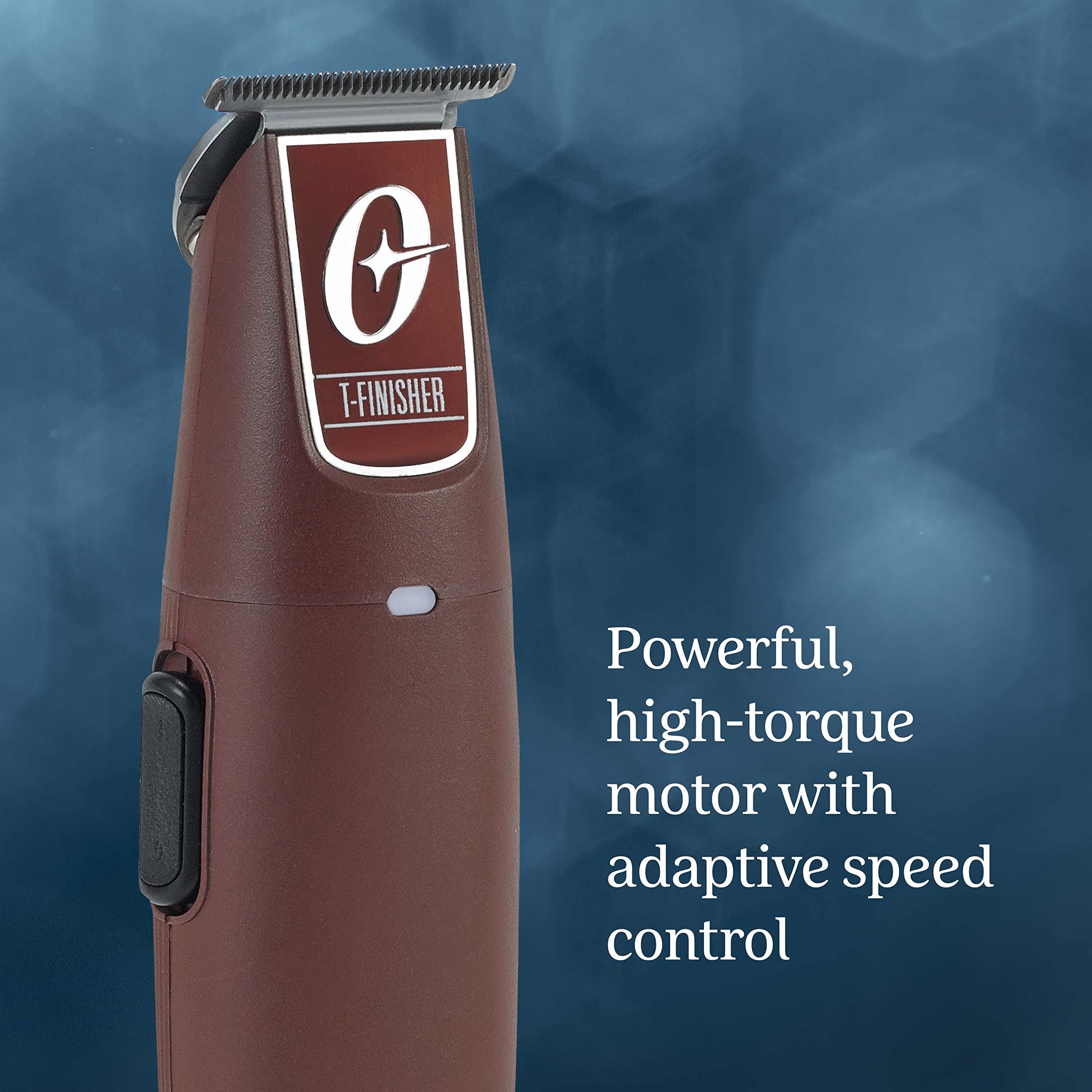 Oster Professional Cordless Hair Trimmer with Rechargeable Battery and Ergonomic Design, T-Finisher T-Blade Trimmer, Burgundy