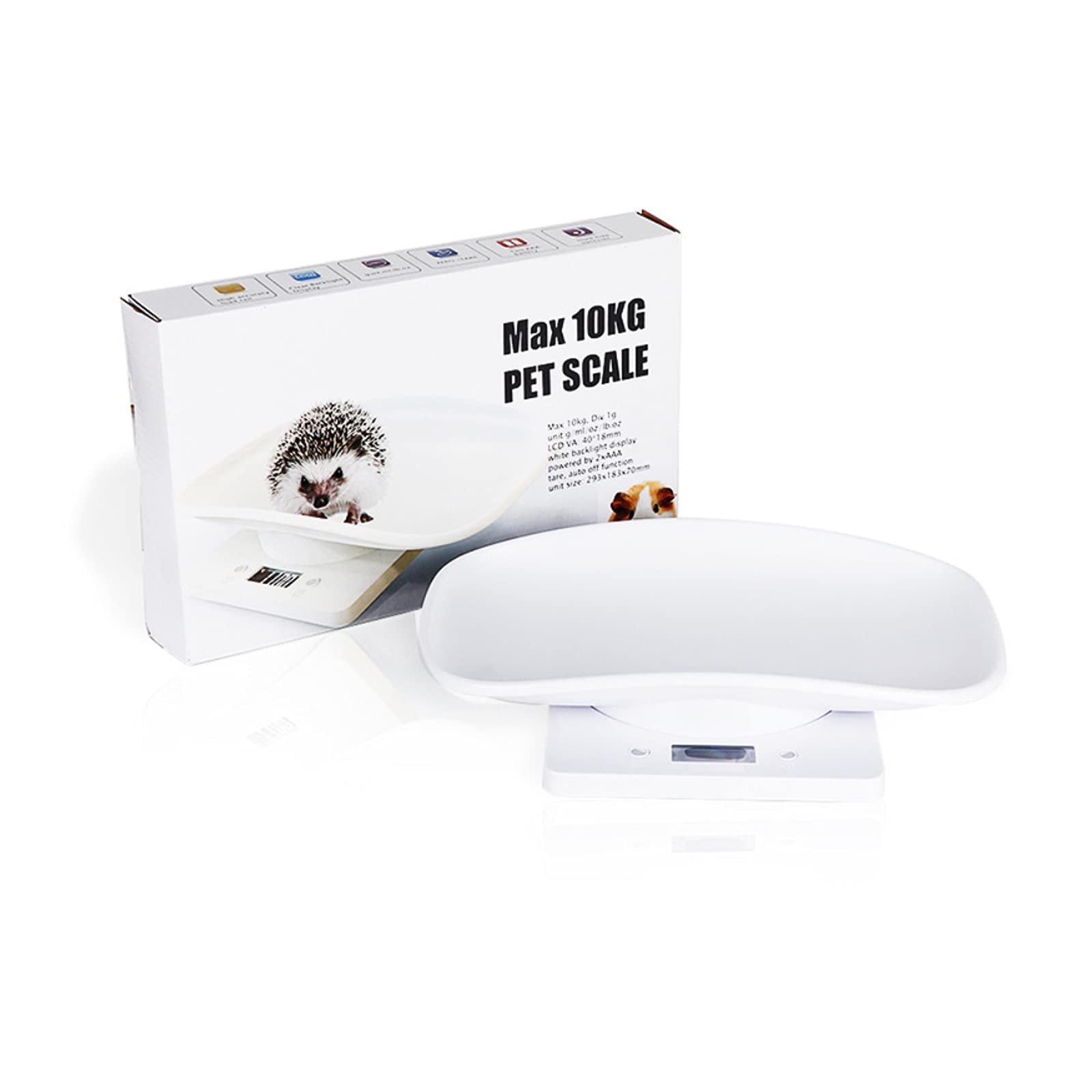 Pet Digital Scale Kitchen Weight Scale, Puppies and Kitten Scale Measures Small Animals with 22 lb/10 kg, Multi-Function Portable Electronic Scale Digital Weight