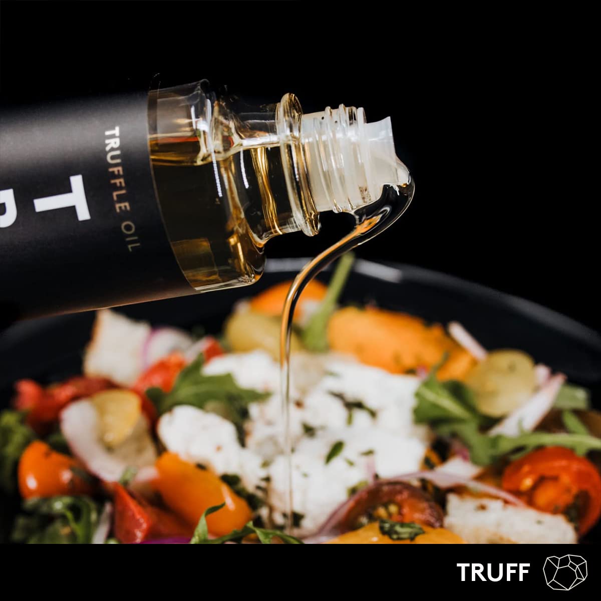 TRUFF Black Truffle Oil - Black Truffle Infused Olive Oil - Gourmet Dressing, Seasoning, Marinade, or Drizzle, Non-GMO, Gluten-Free, 5.6 fl.oz