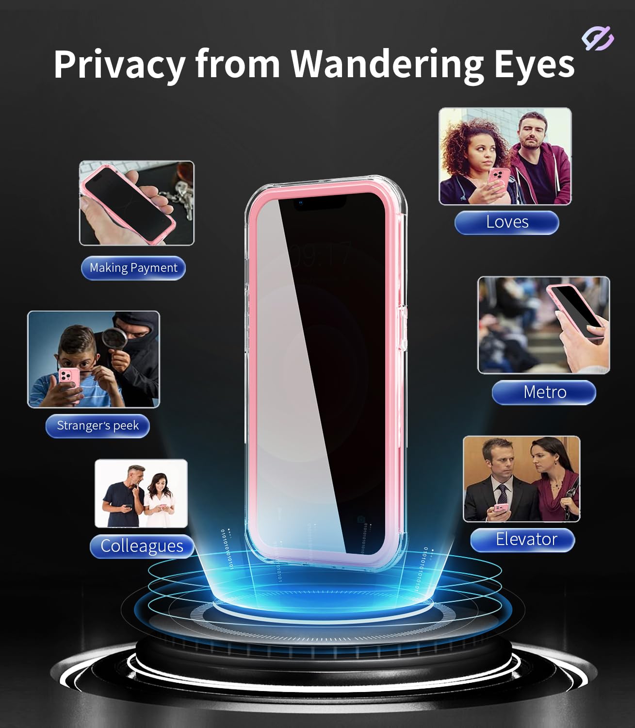 Privacy Case for iPhone 13 Pro Max,[100% Screen Sensitivity][with Anti Peep Screen Protector][Full Body Protection] Compatible with MagSafe Double Sided Magnetic Case for iPhone 13 Pro Max