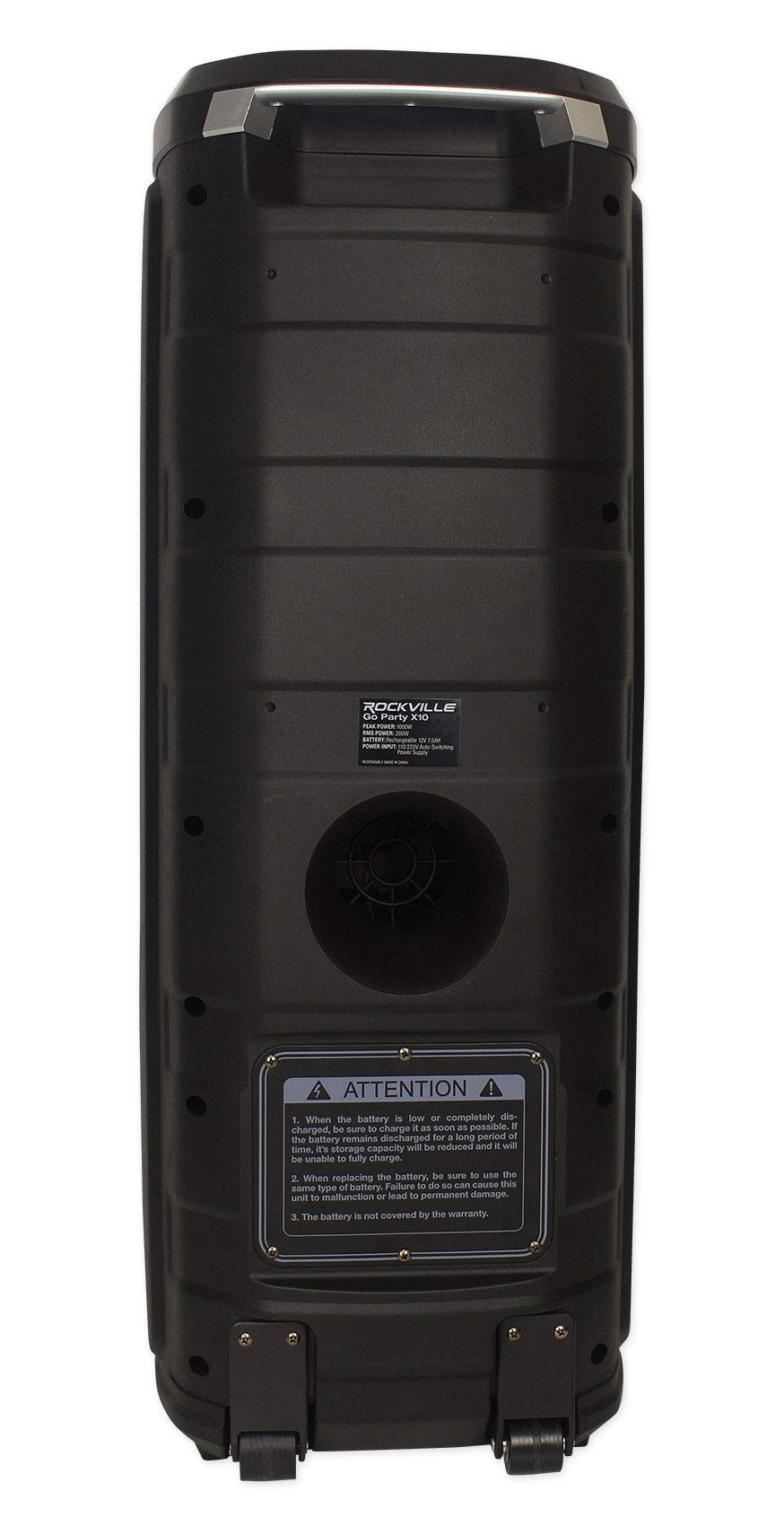Rockville Go Party X10 Dual 10" Rechargeable Karaoke Machine System + (3) Mics