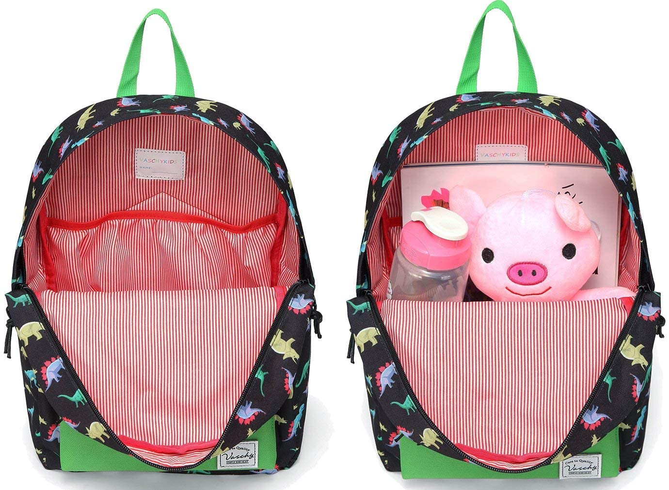 VASCHY Dinosaurs Preschool Backpack and Neoprene Lunch Bags for Kids Bundle